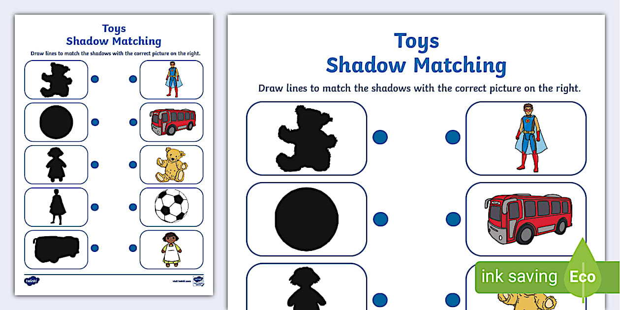 Toy Shadow Match Activity, Toys (teacher made) - Twinkl