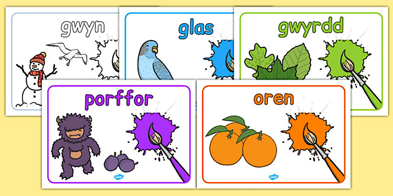 Colours in Welsh Display Posters | Twinkl Resources | Wales