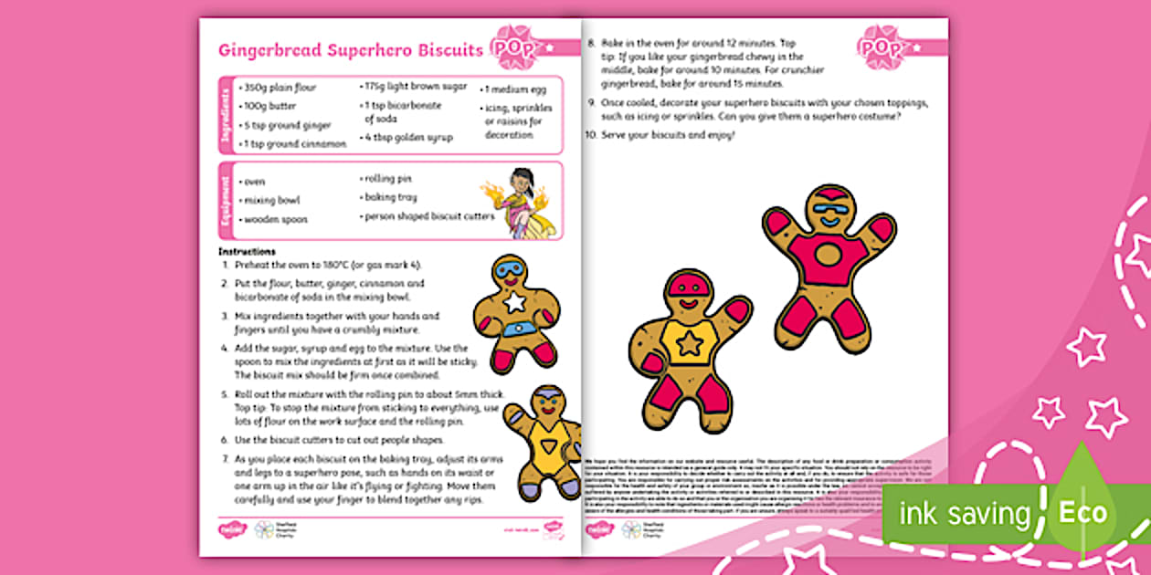 Gingerbread Superhero Biscuits Recipe (teacher made)