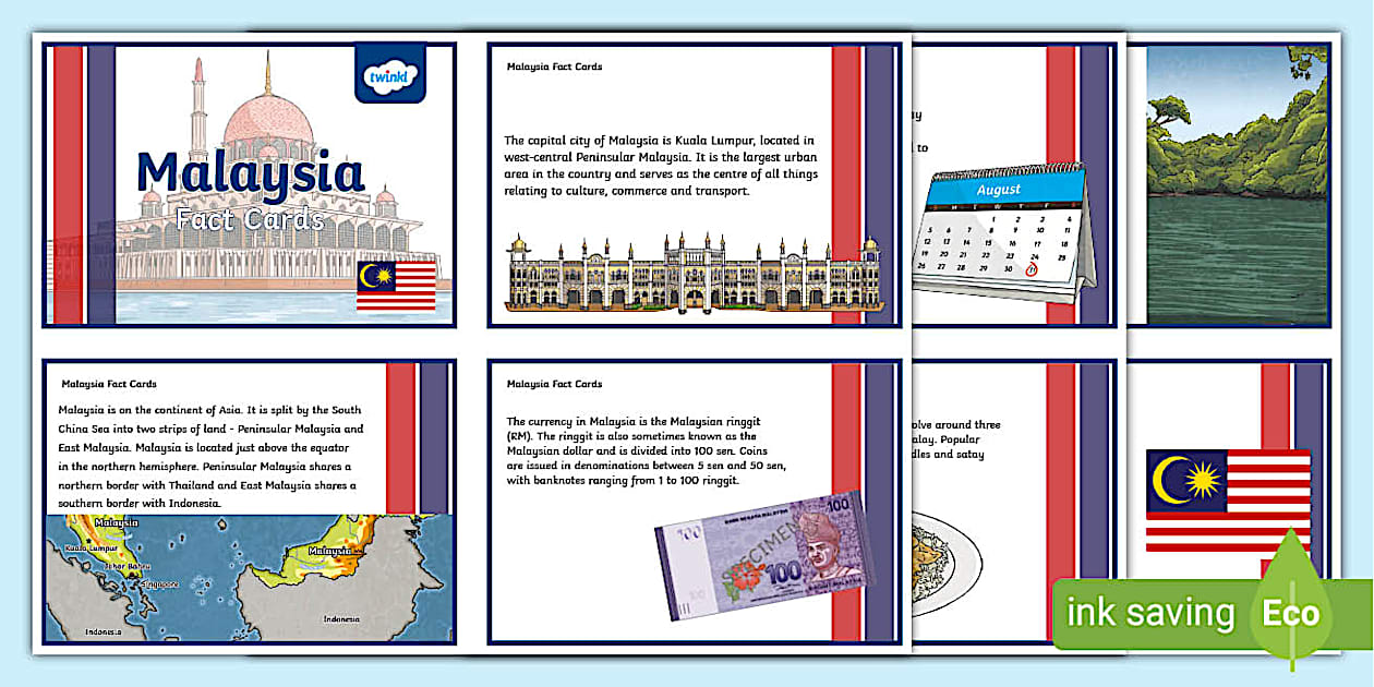 KS2 Malaysia Fact Cards - Twinkl - Geography