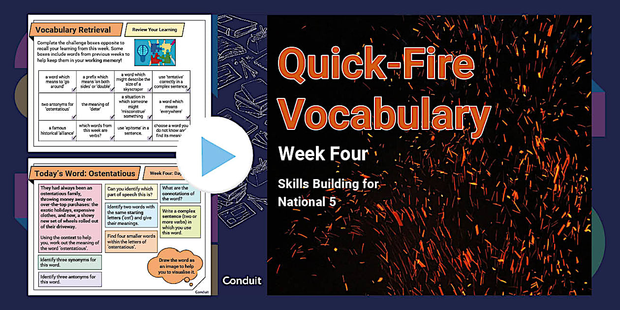 National 5 Quick-fire Vocabulary: Week Four (teacher made)