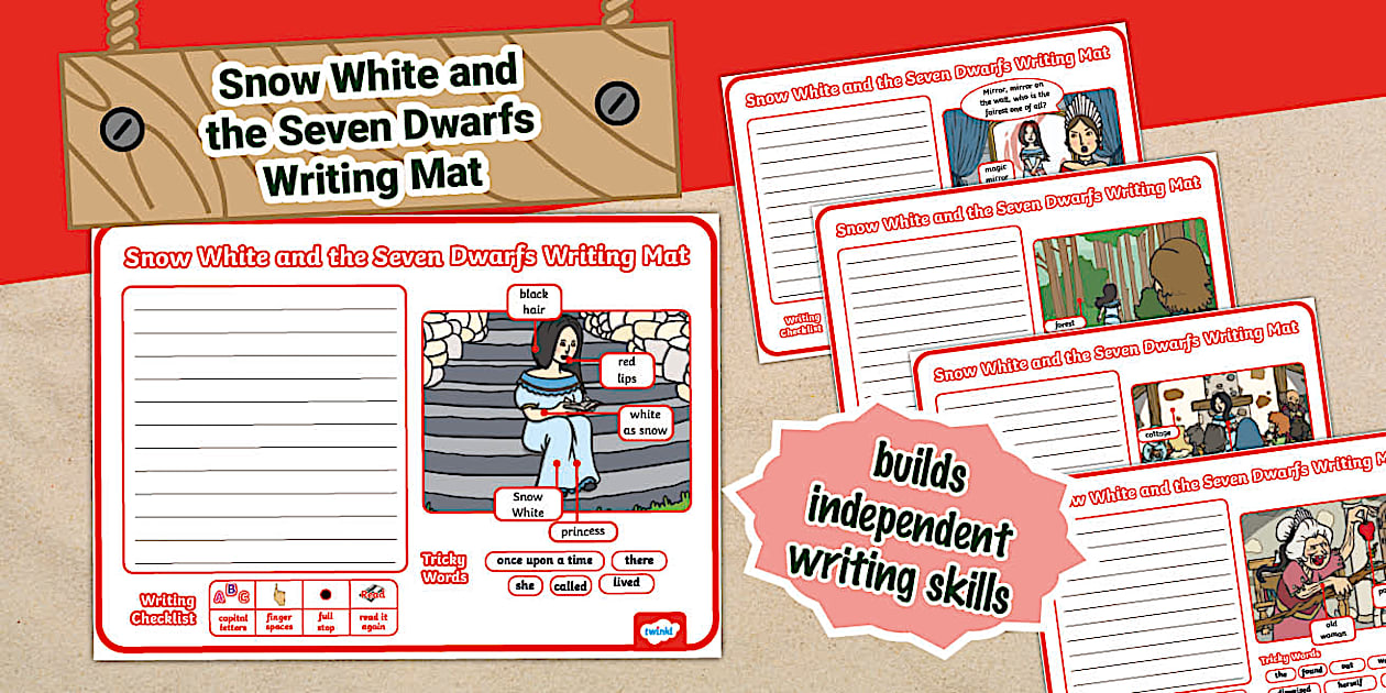 Snow White and the Seven Dwarfs Writing Mat