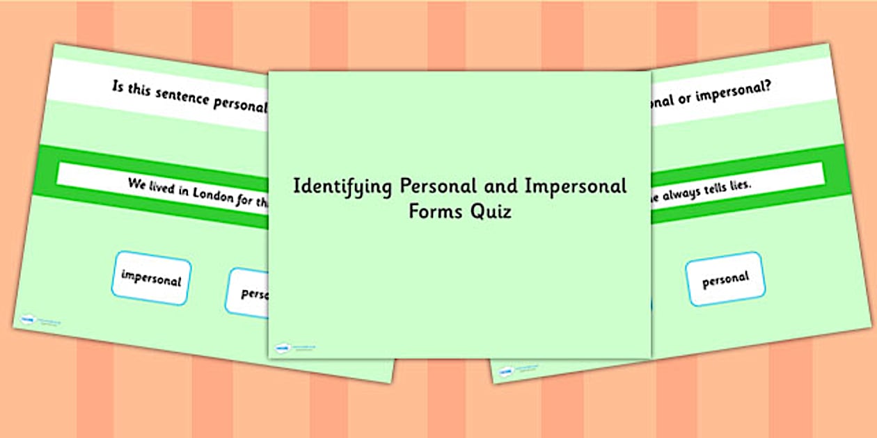 Identifying Personal and Impersonal Language KS2 PowerPoint