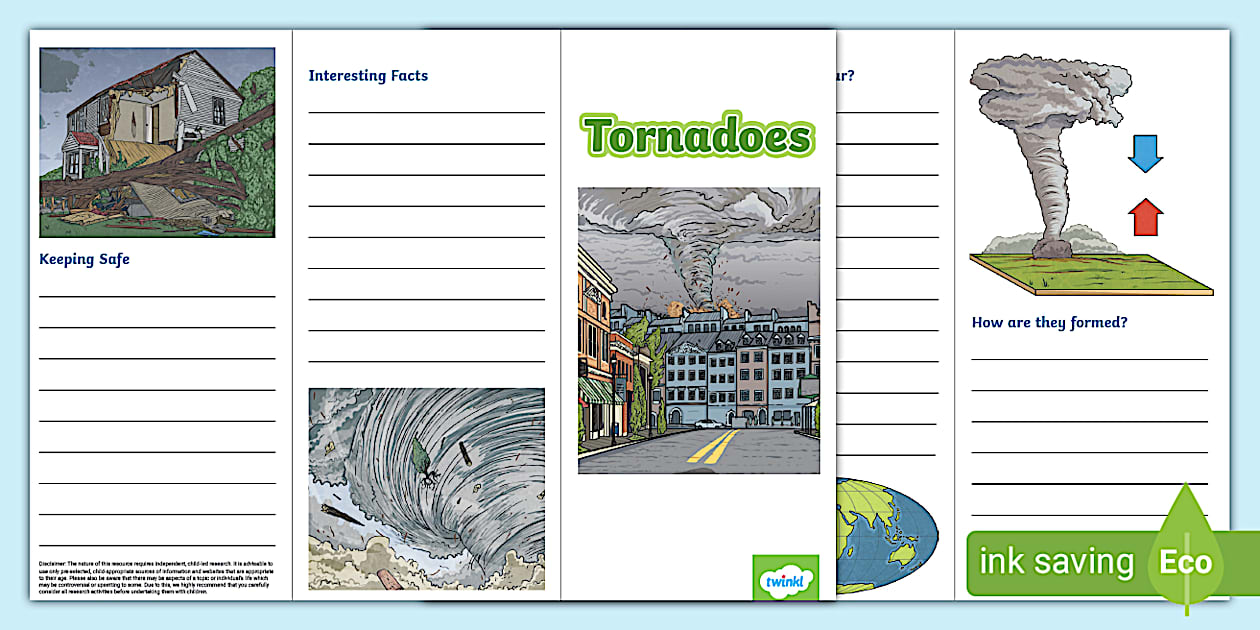 Tornadoes Leaflet Template - Twinkl