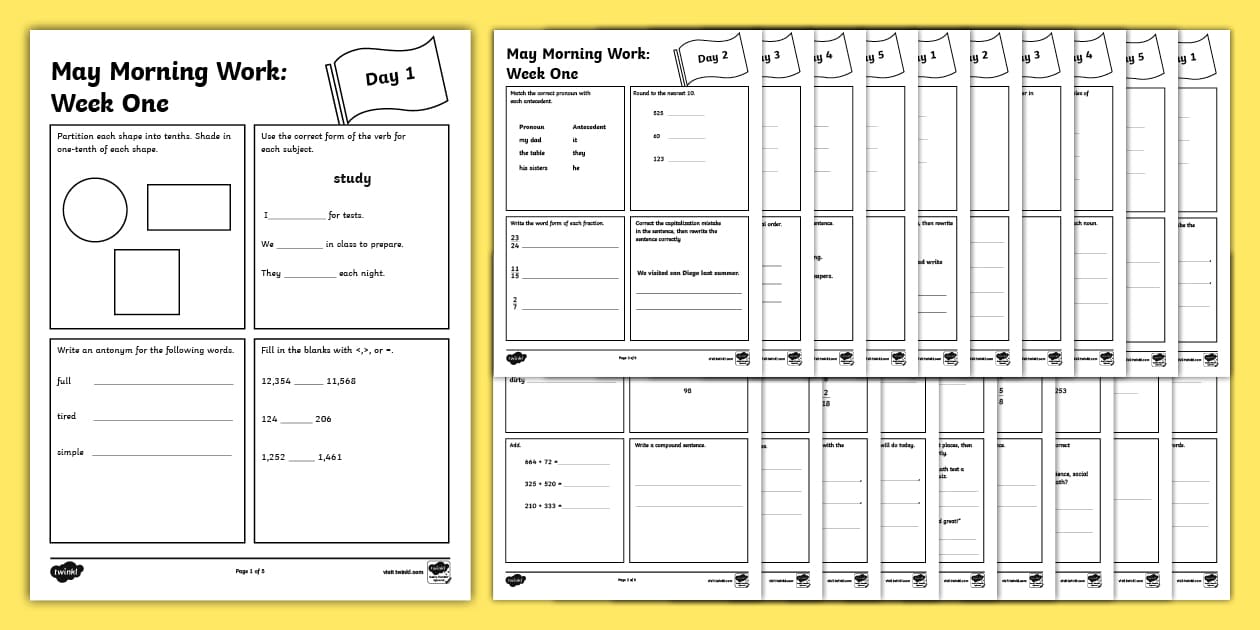 Third Grade May Morning Work Bundle (teacher made) - Twinkl