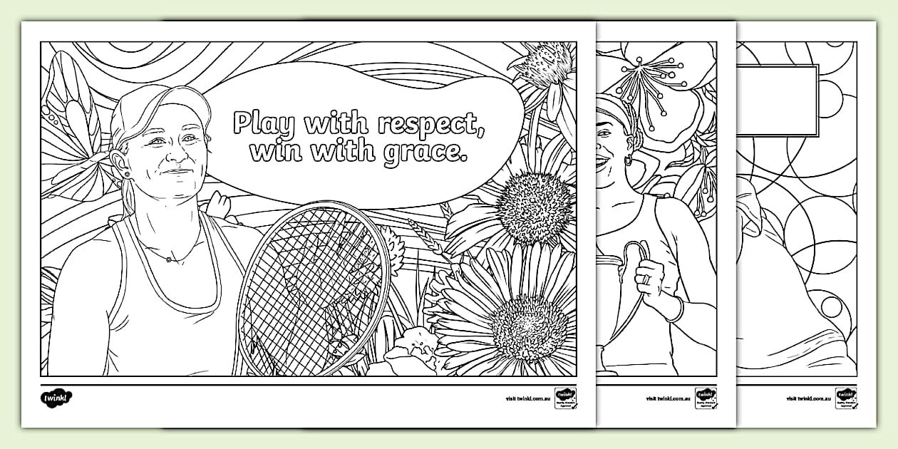 Tennis Mindfulness Colouring Sheets (l'enseignant a fait)