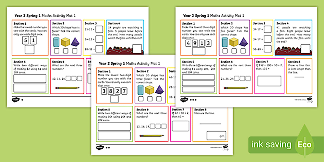 Year 2 Spring 1 Australian Maths Activity Mats - Twinkl