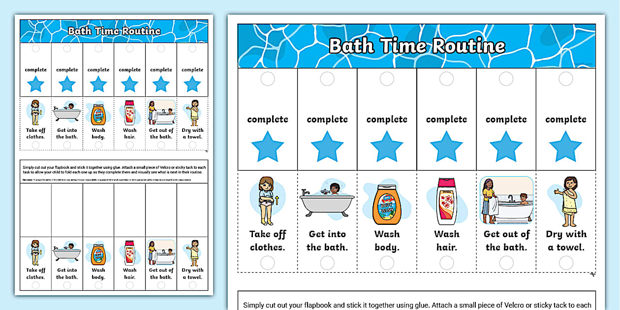 Bath Time Visual Routine Flapbook (teacher made) - Twinkl