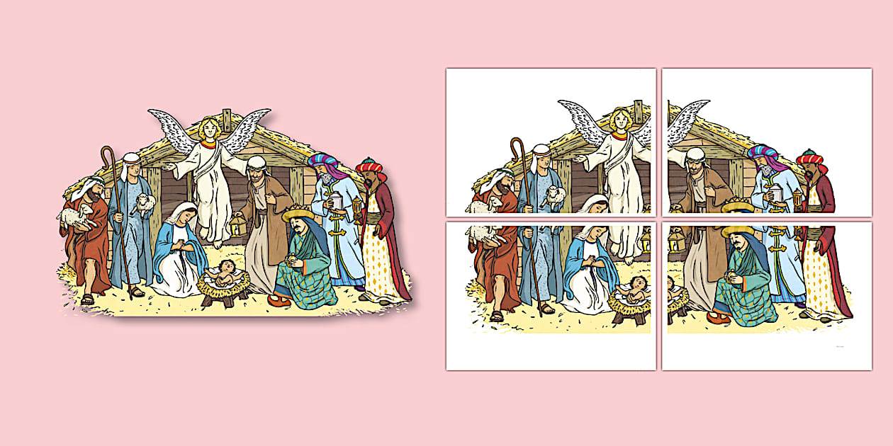 Dibujo del nacimiento de Jesús para imprimir | Twinkl