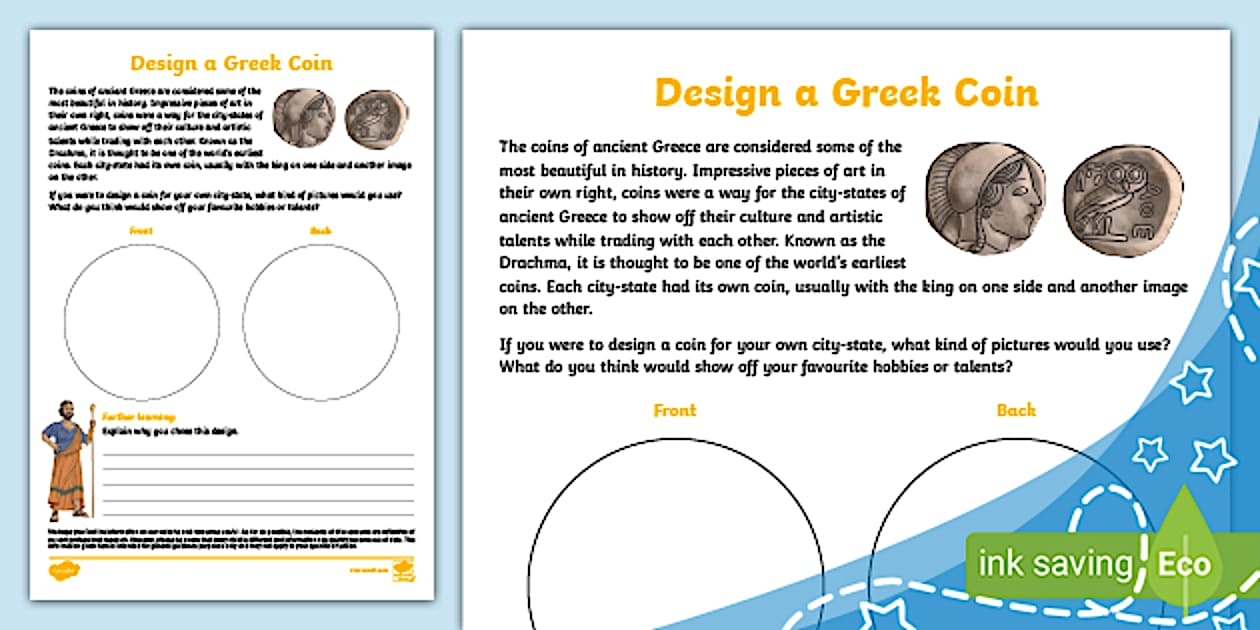 Ancient Greek Coins - Design a Coin Activity - KS2 - Twinkl