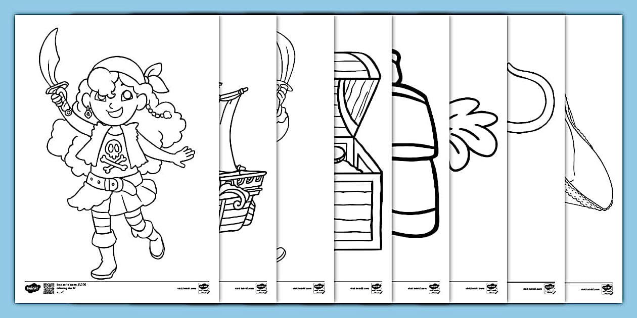 Pirate Colouring Pages (teacher made) - Twinkl