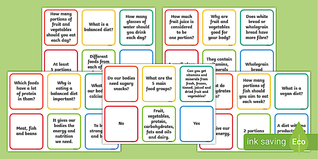 KS1 Healthy Eating Facts Matching Cards (teacher made)