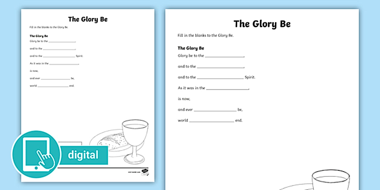 Glory Be Prayer Fill in the Blank Worksheet | Twinkl