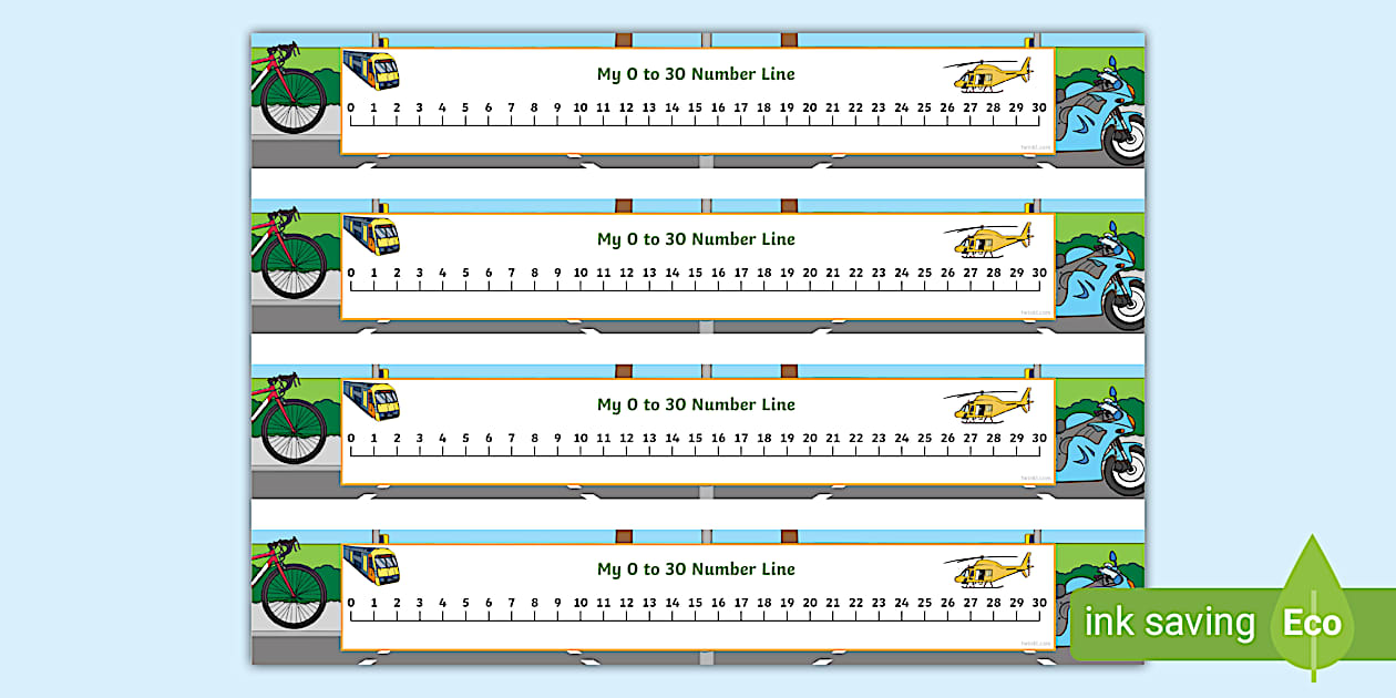 Transport Number Line (0-30) (teacher made) - Twinkl