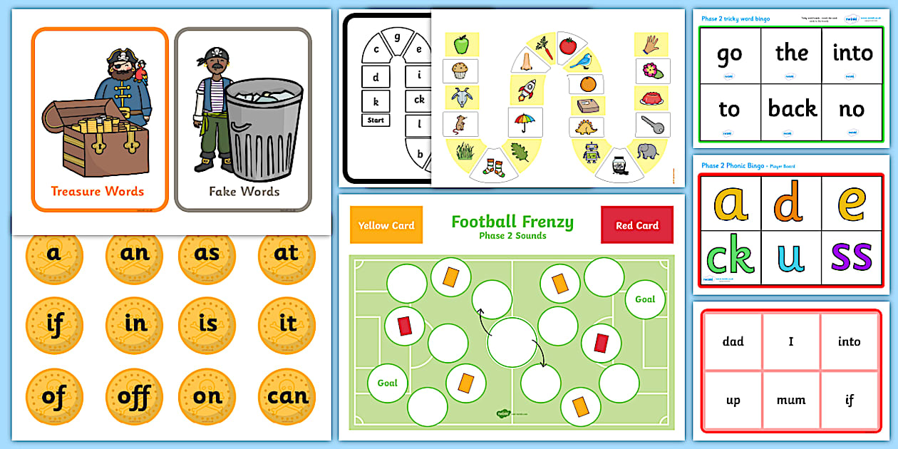 Precursive Phase 2 Phonics Games Activity Pack - Twinkl