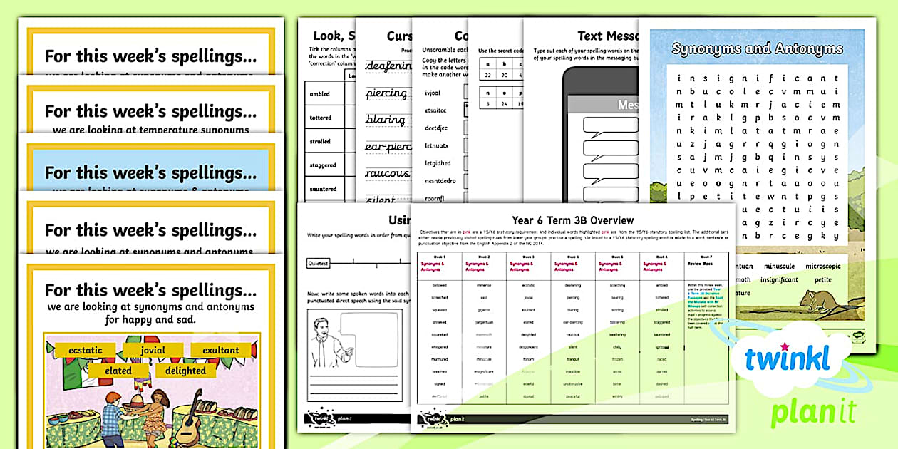PlanIt Spelling Year 6 Term 3B Bumper Spelling Pack - Twinkl