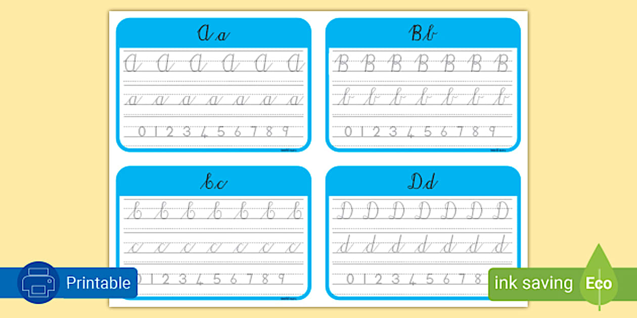 Cursive Handwriting | Practice Cards | South Africa - Twinkl