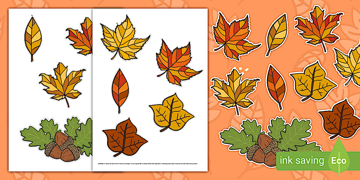 Small Autumn Leaves Display Cut-Out (teacher made) - Twinkl