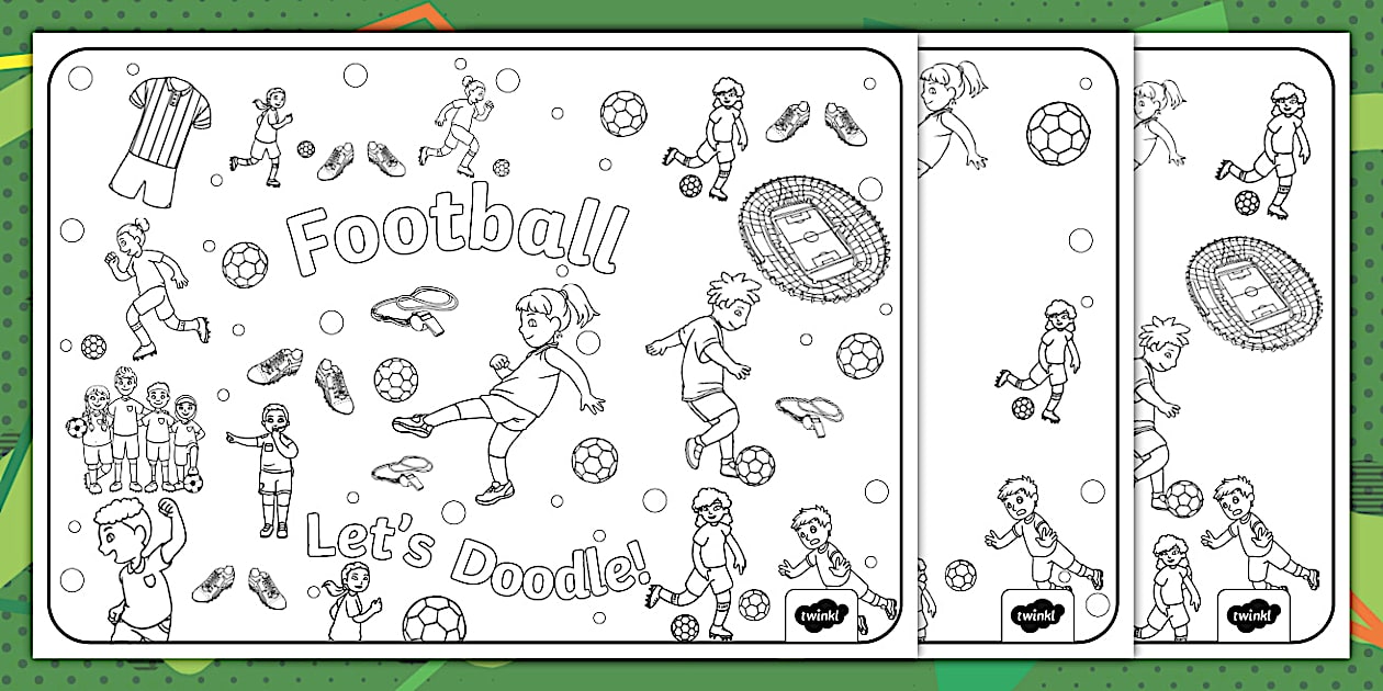 Football Doodle Colouring Pages - Twinkl - KS1 - Twinkl