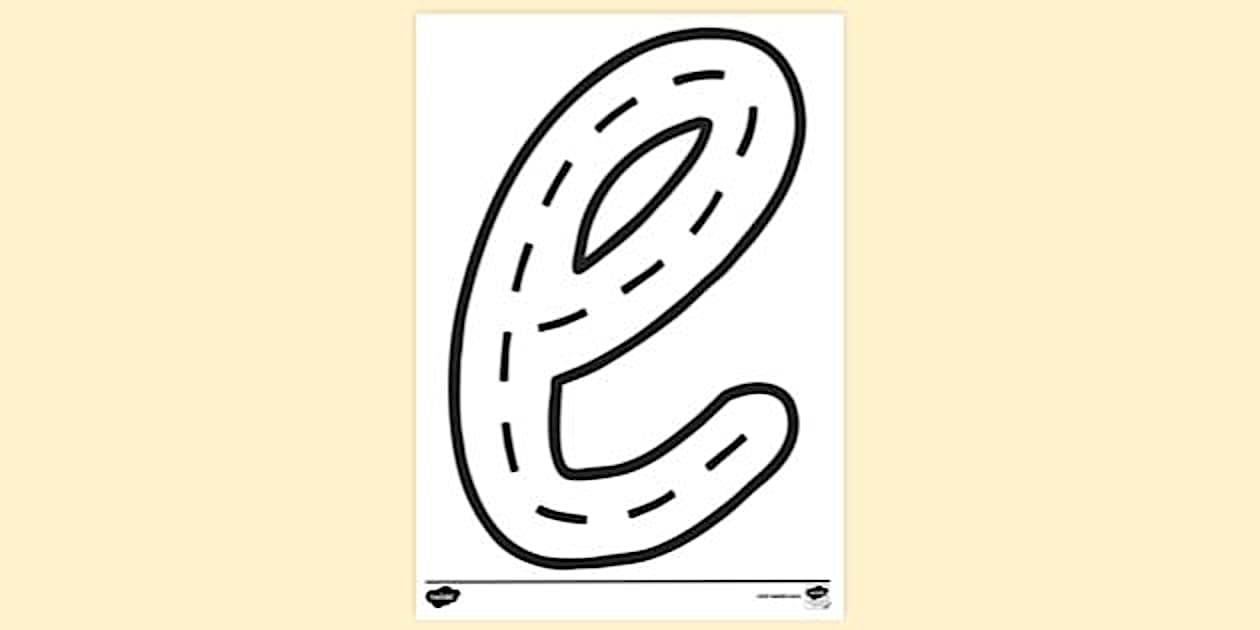 NZ Lowercase E Road Lettering Colouring Sheet (teacher made)