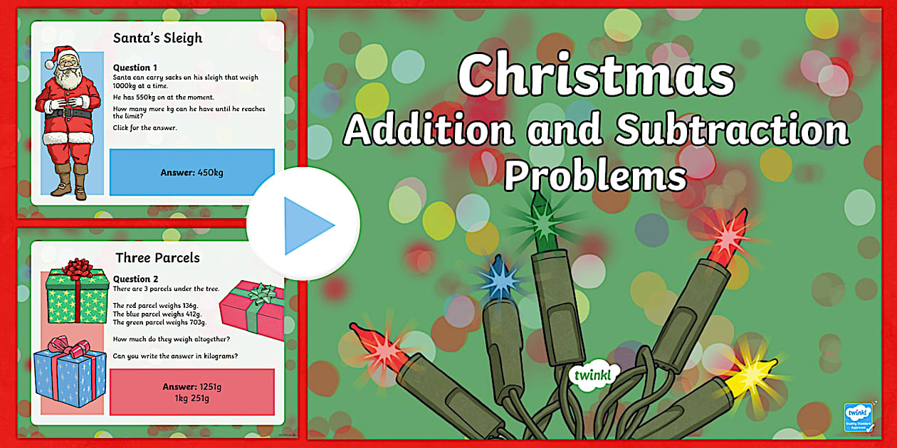 LKS2 Addition and Subtraction Christmas PowerPoint - Twinkl