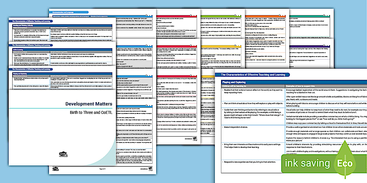 Early Years Development Matters 2020: Birth to Three and CoETL (New ...