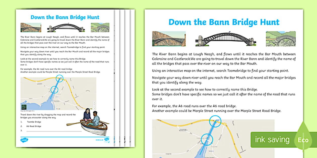 River Bann Bridge Hunt Activity (teacher made) - Twinkl