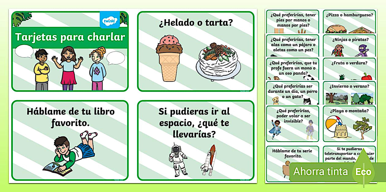 Tarjetas para charlar