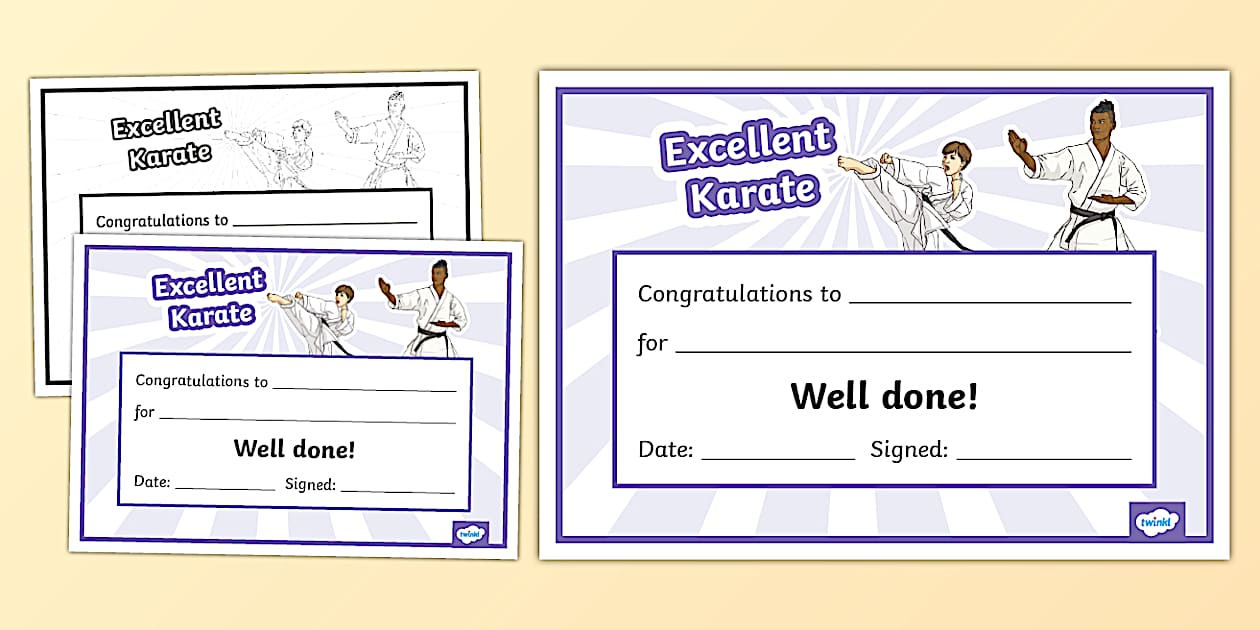 Excellent Karate Certificate (teacher made) - Twinkl