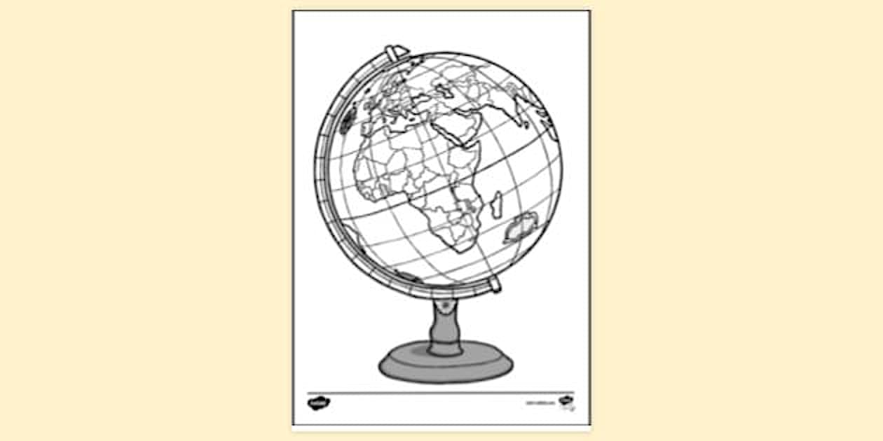 World Globe Colouring Sheet | Colouring Sheets - Twinkl