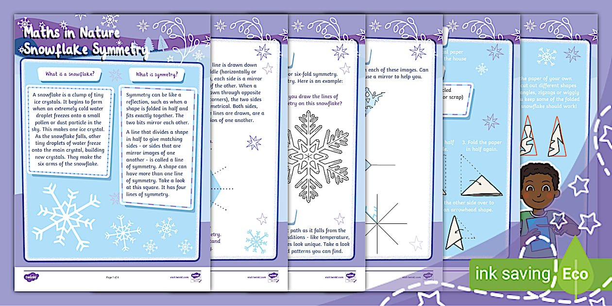 Maths in Nature: Snowflake Symmetry (Ages 5 - 7) - Twinkl