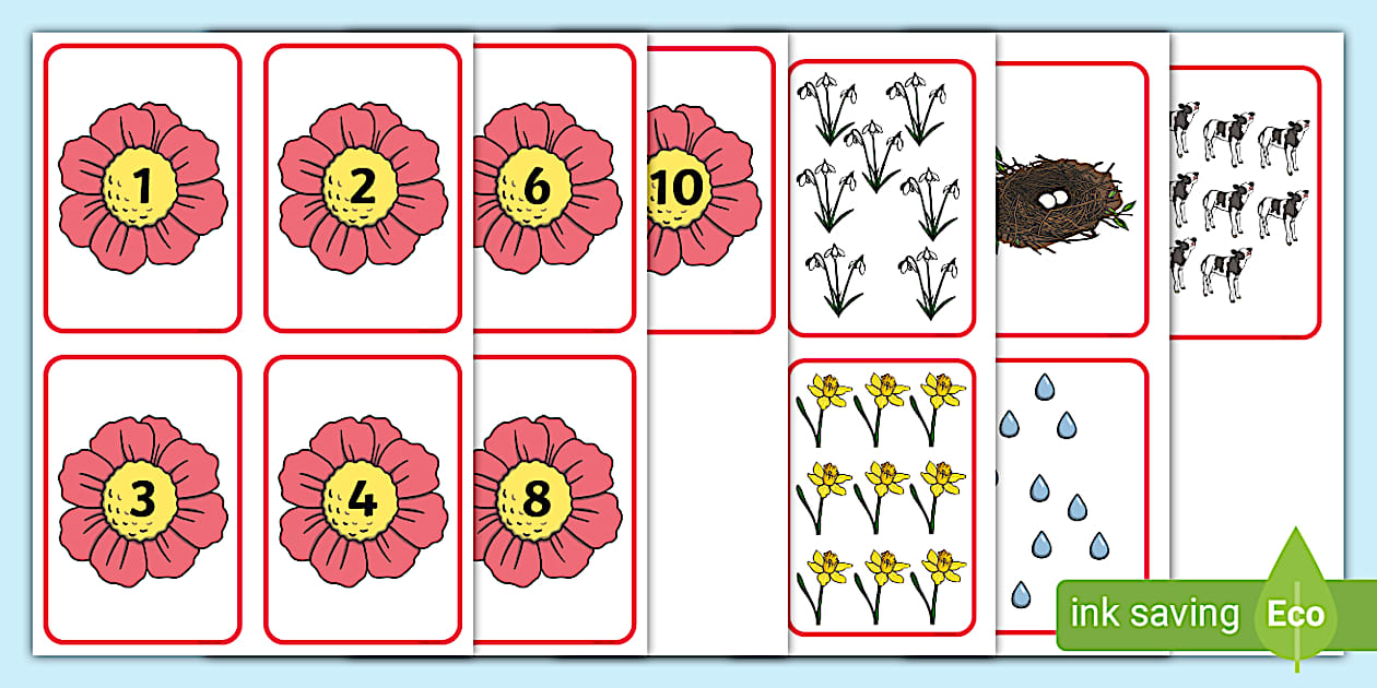 👉 Spring-Themed Subitising to 10 Cards - Twinkl - Maths