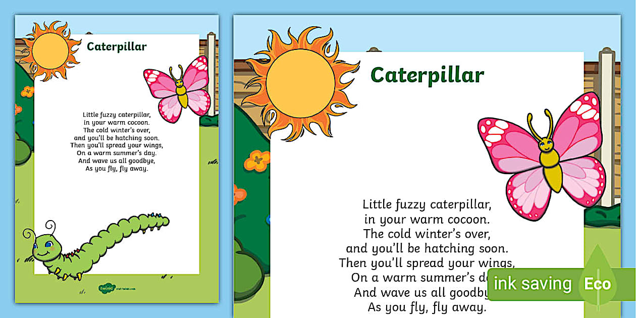 Caterpillar Nursery Rhyme Display Poster (teacher made)