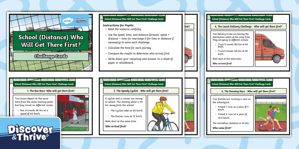 School (Distance) Challenge Cards 6th Class (teacher made)