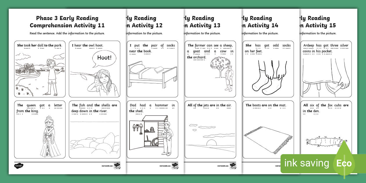 Phase 3 Early Reading Comprehensions Set 3 (teacher made)