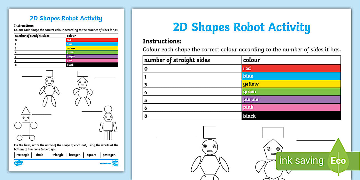 👉 2D Shapes Robot Activity KS1 (teacher made) - Twinkl