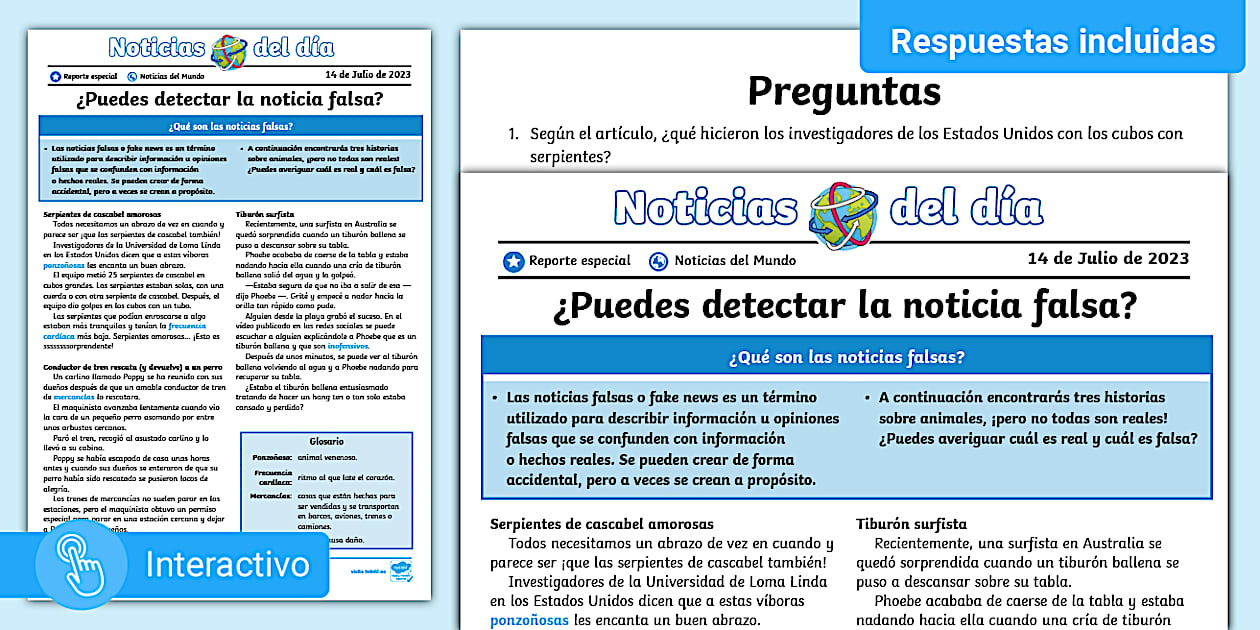 Artículo periodístico: ¿Puedes descubrir la noticia falsa?