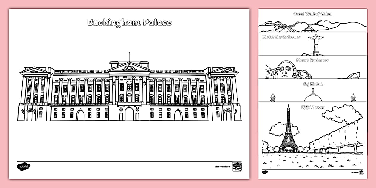 Famous Landmarks From Around the World Colouring Pages
