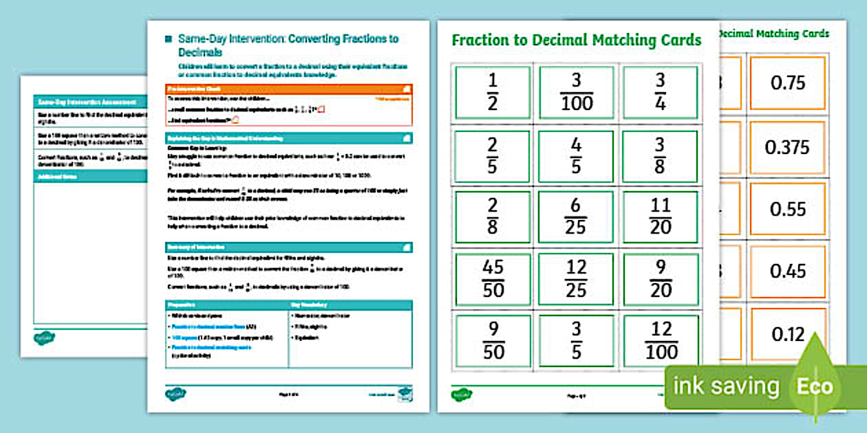 👉 Y6 Maths Intervention Plan: Converting Fractions to Decimals