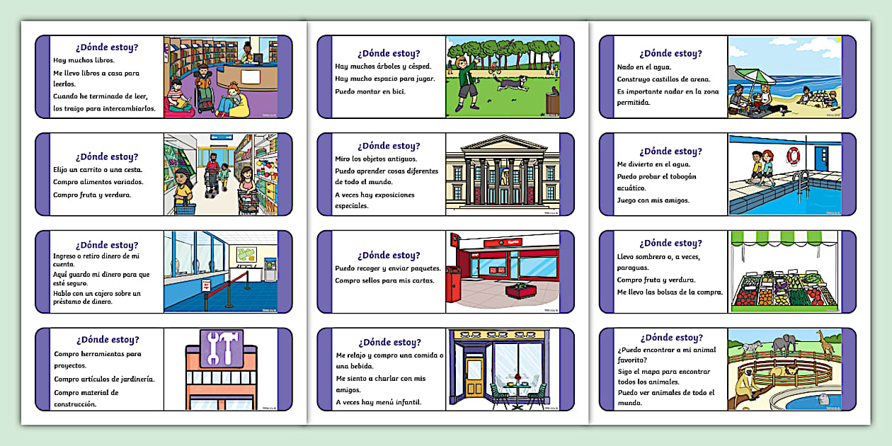 Juego: ¿Dónde estoy? Lugares de la ciudad - Twinkl