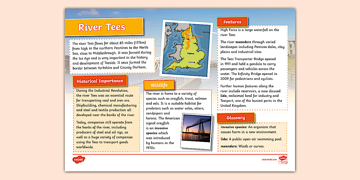 River Tees Fact File - KS2 - Twinkl