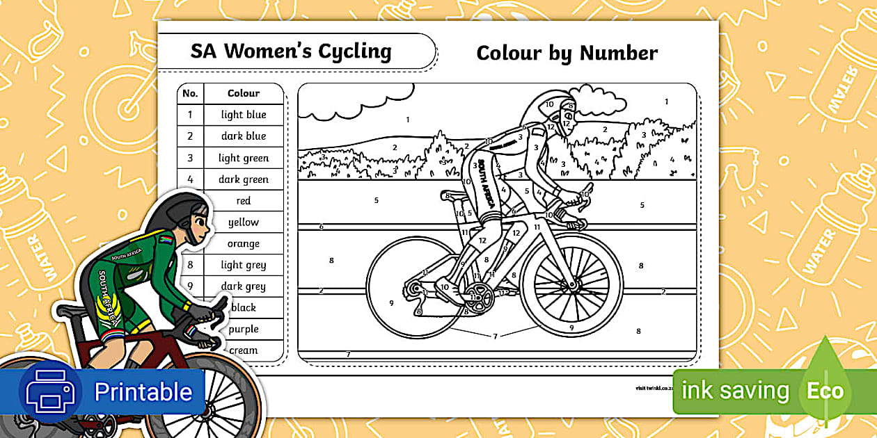 Cycling Colour By Number | Grade 1 Maths | Twinkl SA