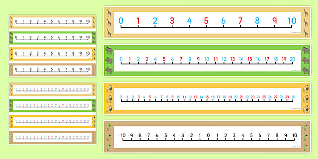 Editable Dancing Giraffe Themed Number Lines Pack up to 30