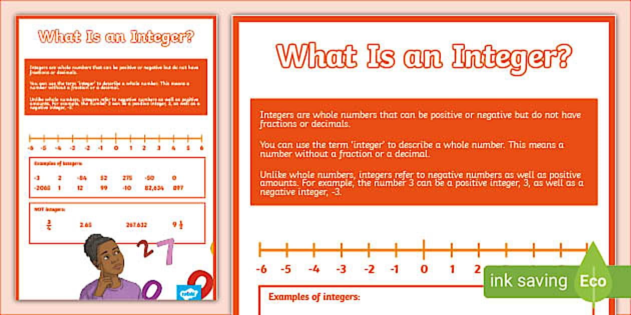 Integers Display Poster | Year 6 Integers Classroom Display