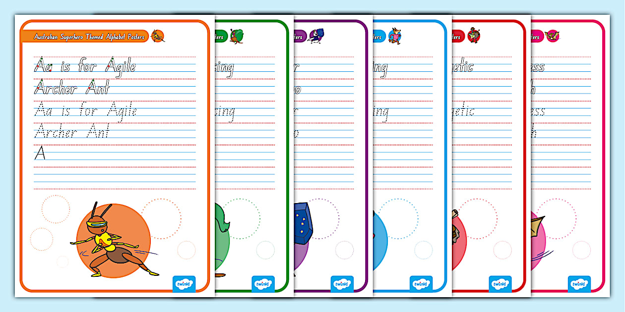Aussie Superhero Alphabet Posters
