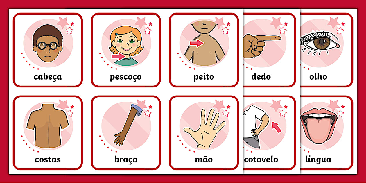 Flashcards - Partes do Corpo {Cartela} (teacher made)