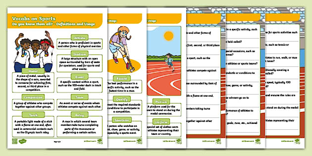 Vocabs on Sports - Summer Games 2024 (teacher made) - Twinkl