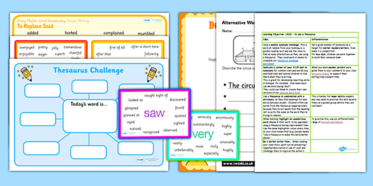 Use a Thesaurus to Search for Words | Resource Pack & Ideas
