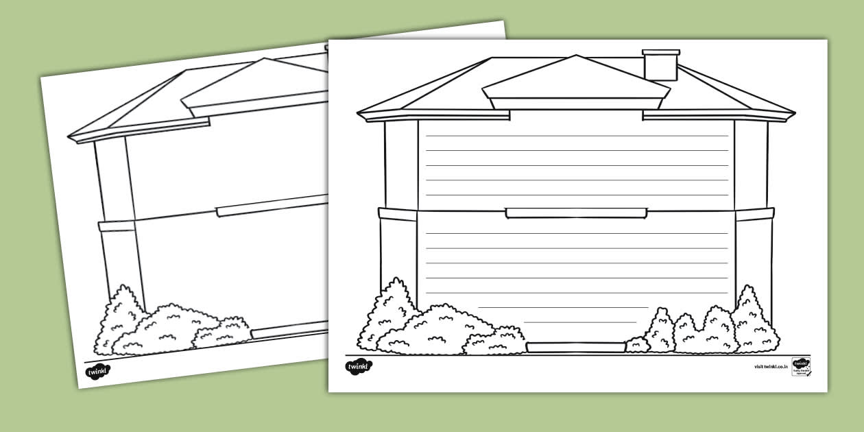 House Writing Template (teacher made) - Twinkl