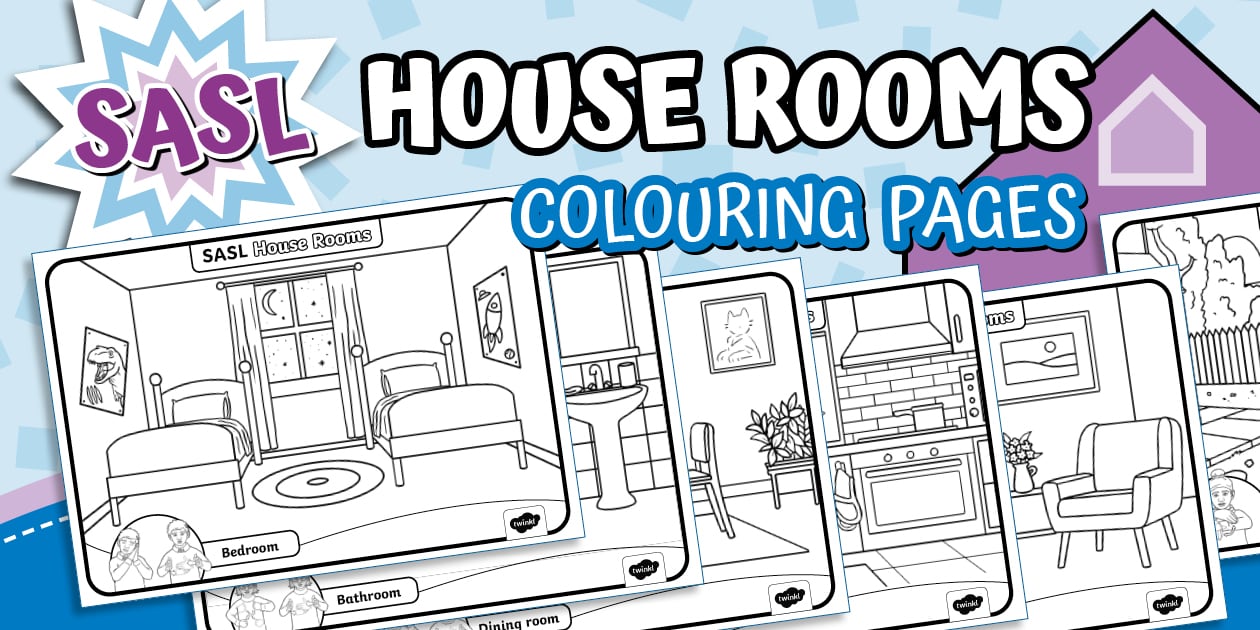 FP - SASL - House Rooms - Colouring Pages (CAPS Aligned)